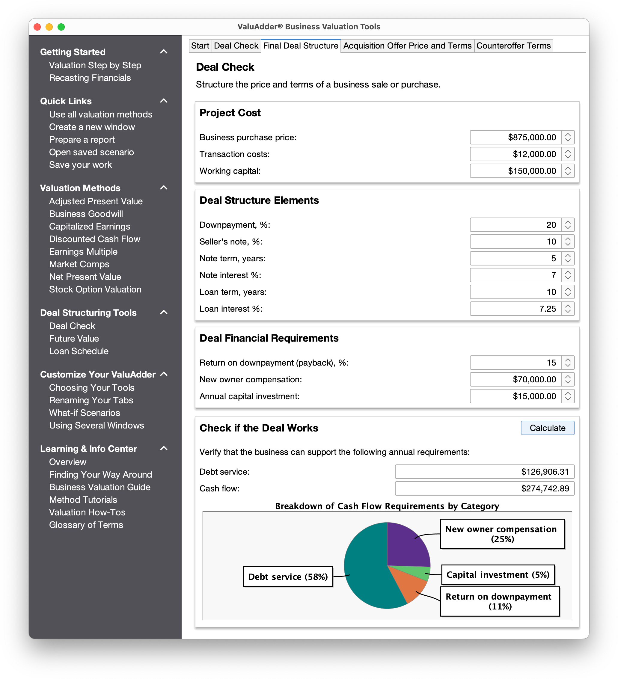 Business Valuation Software – ValuAdder